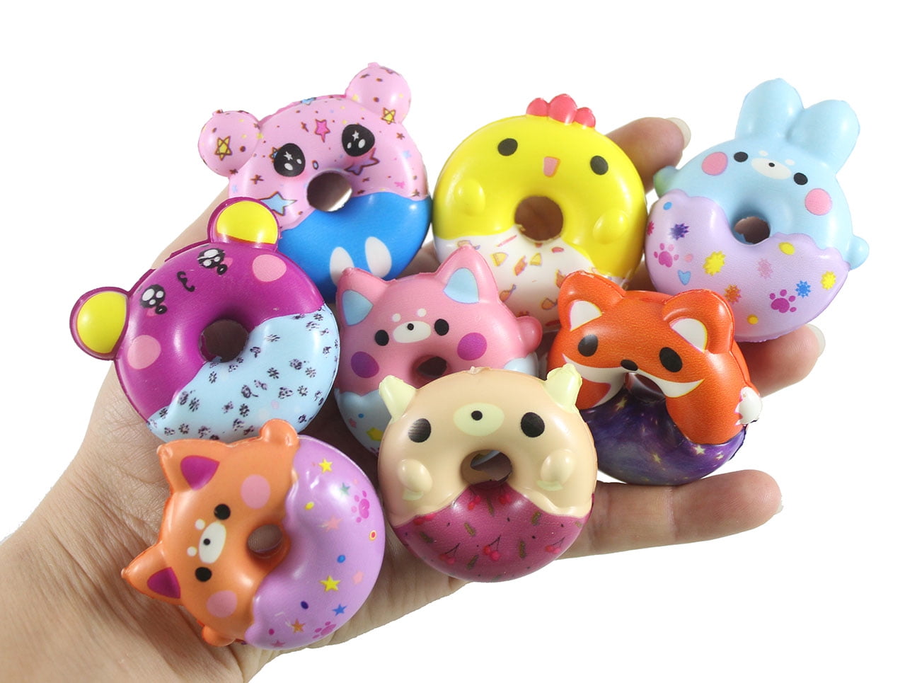 24 Cute Mini Donut Animal Slow Rise Squishy Toys - Mini Tiny Animals ...