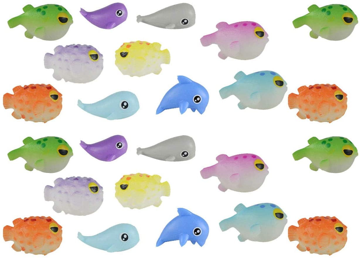 24 Cute Soft Fish Figurines - Adorable Ocean Mini Toys - Easter Egg ...