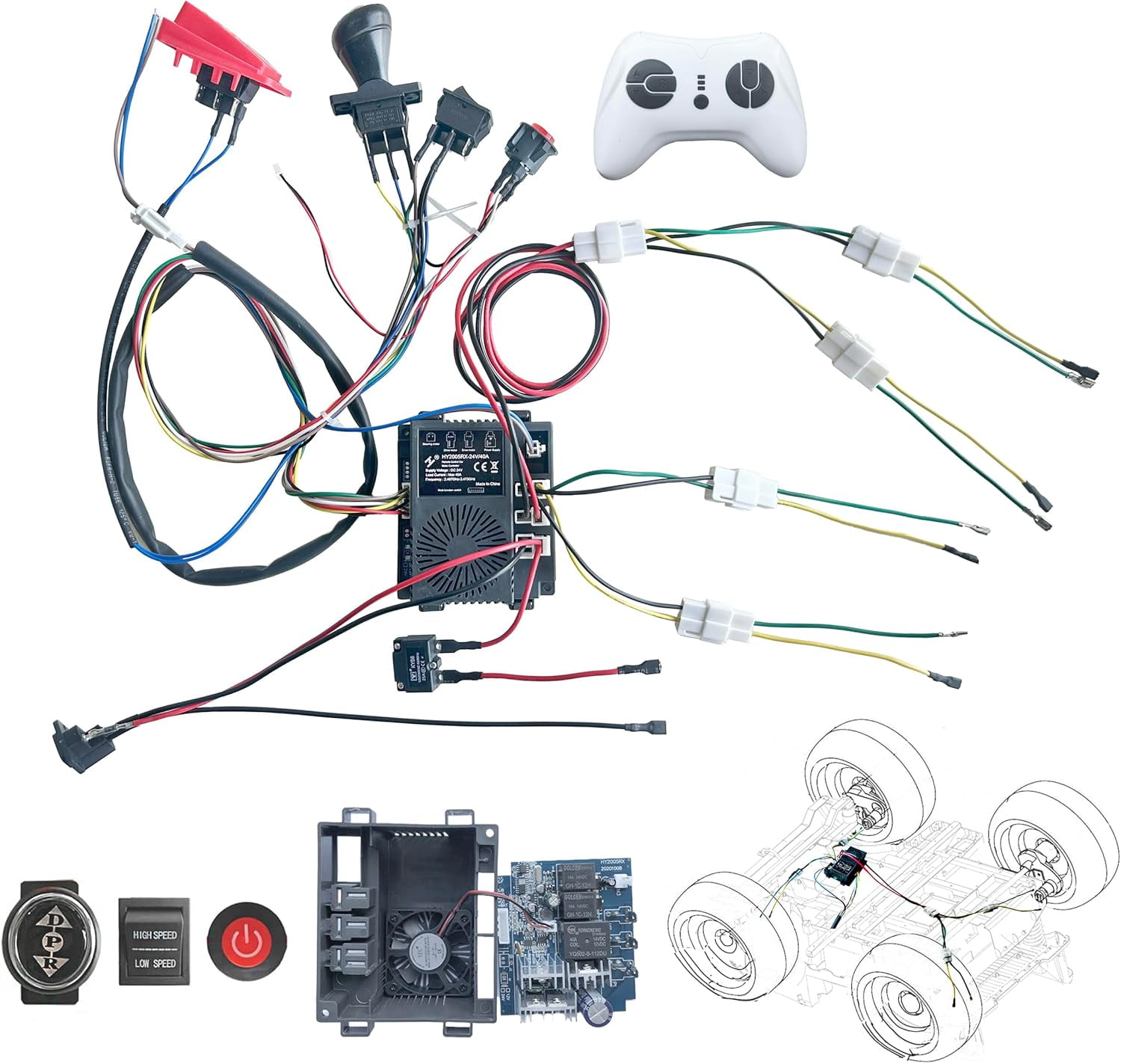 24 DIY Wires Harness Conversion Kit for 's Ride ,2.4G Set of Wire ...