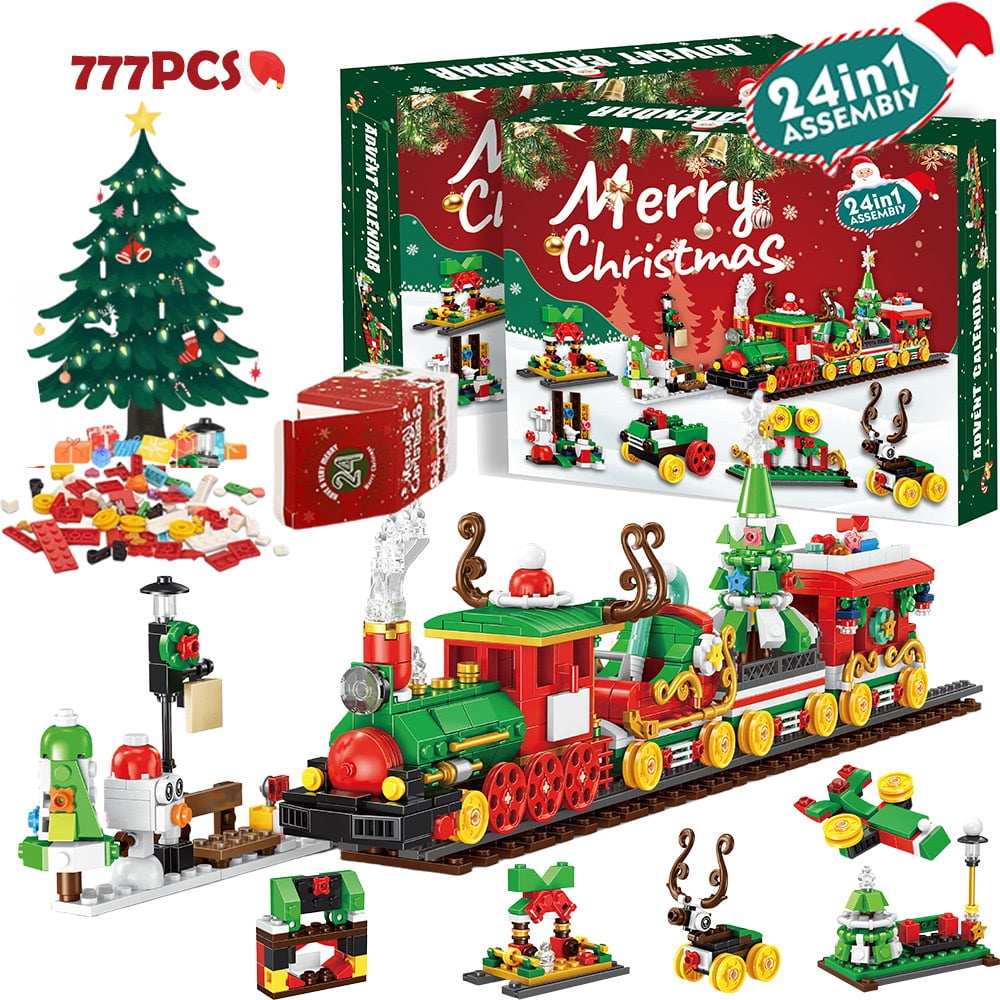 24-Day Advent Calendar Building Blocks - 777 Pieces, 24-in-1 Christmas ...