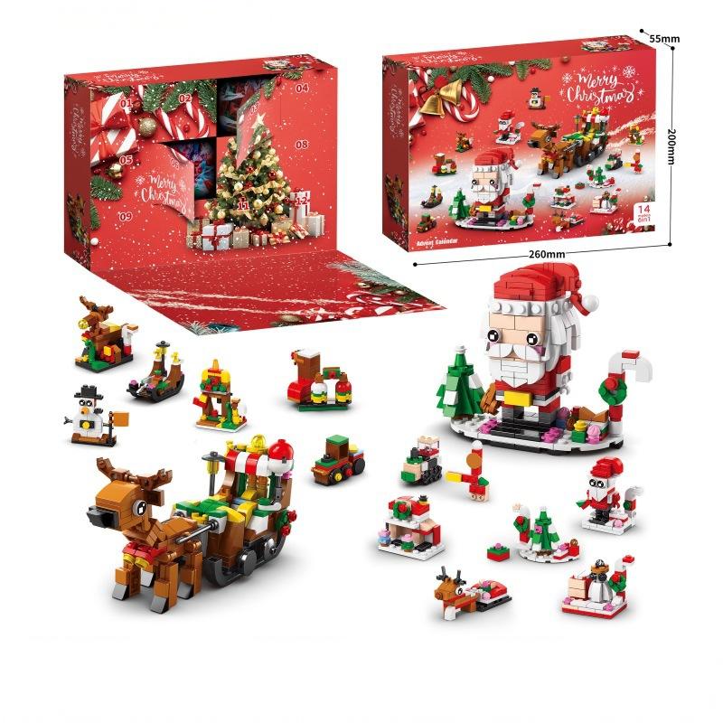 24-Day Christmas Building Blocks Advent Calendar Set, with Christmas ...