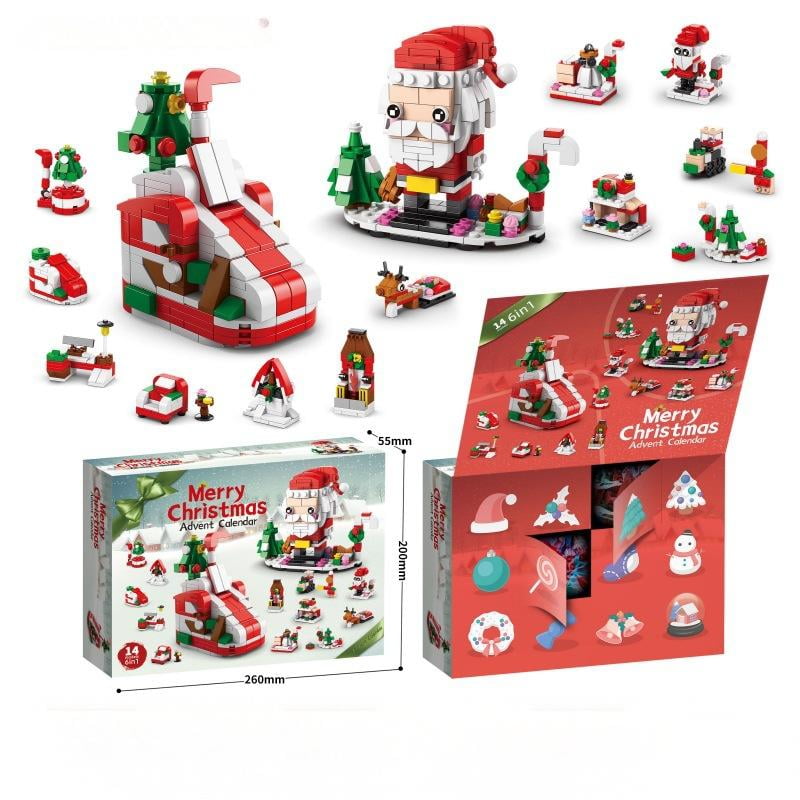 24-Day Christmas Building Blocks Advent Calendar Set, with Christmas ...