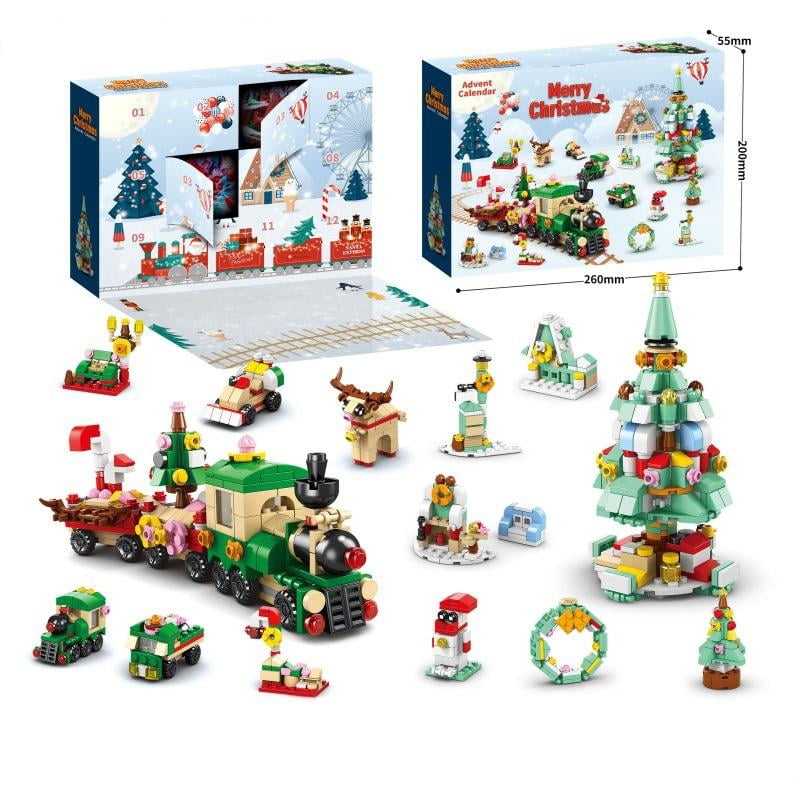 24-Day Christmas Building Blocks Advent Calendar Set, with Christmas ...