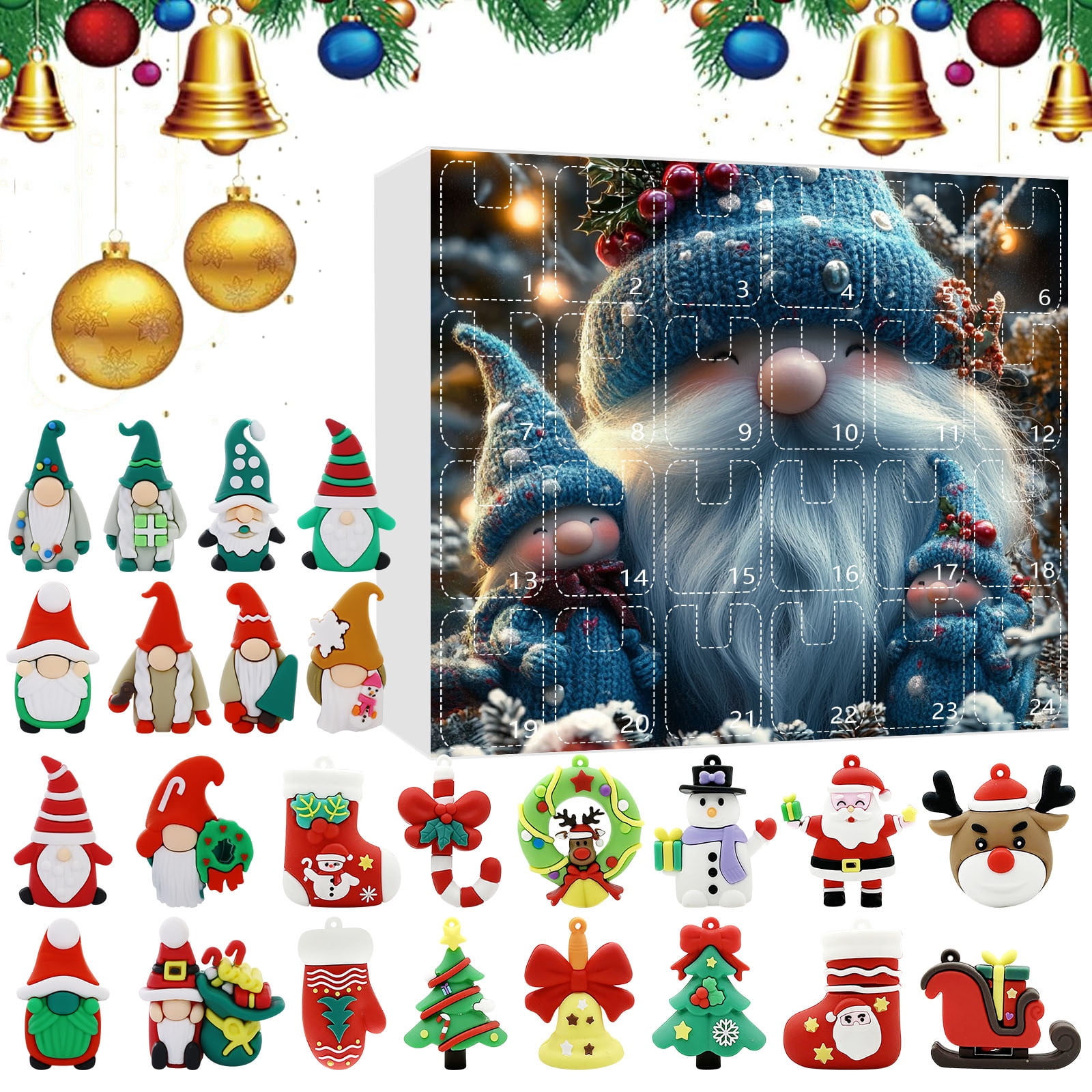 24-Day Christmas Countdown Advent Calendar - Includes Flat Christmas ...