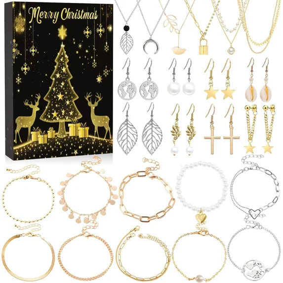 24 Day Christmas Countdown Calendar, Surprise Handheld Bracelet ...