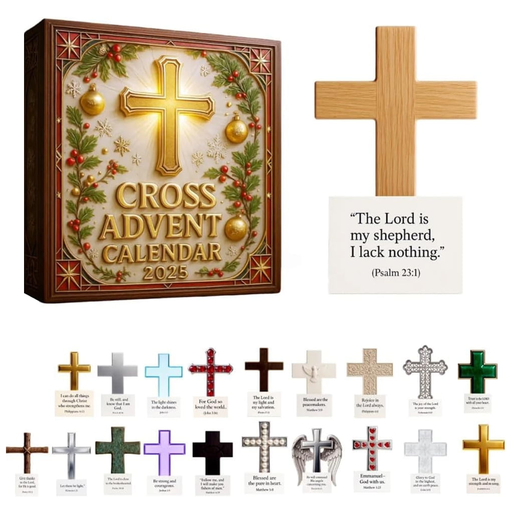 24 Day Christmas Crosses Decorations Reflective Bible Verses Advent ...