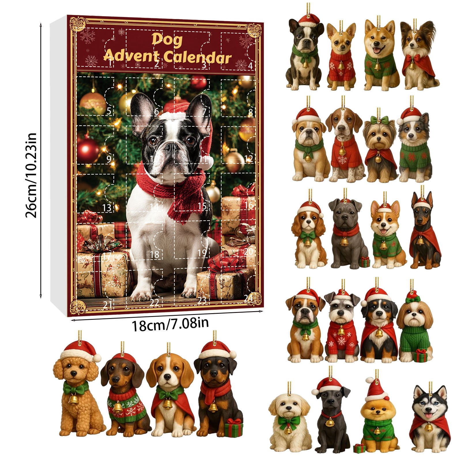 24-Day Dog Lovers Advent Calendar, Christmas Countdown Calendar with ...