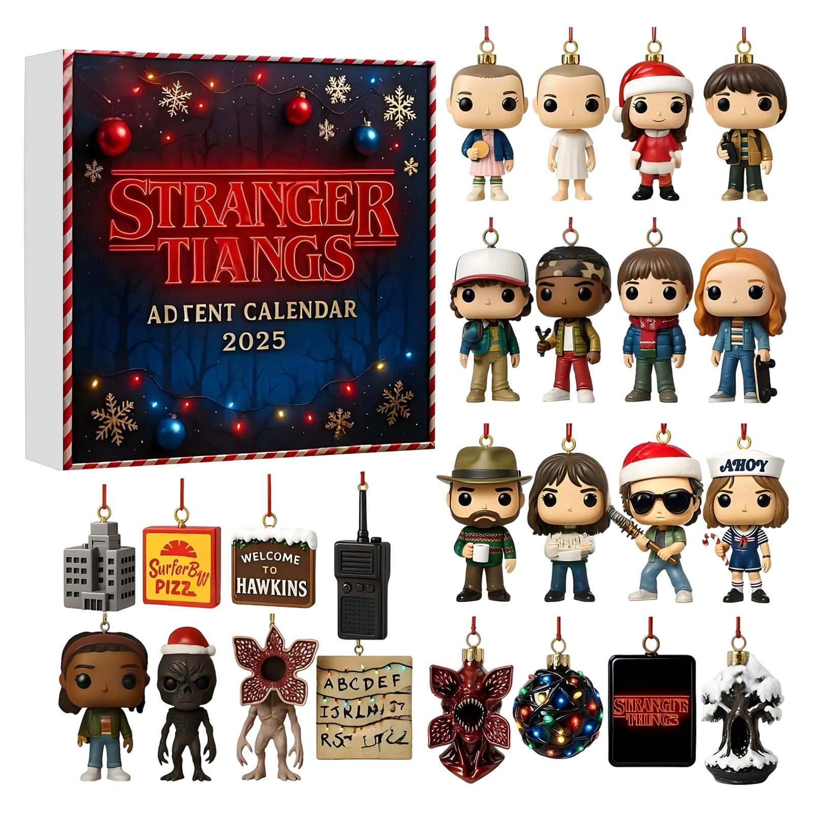 24 Days 2D Ornaments Collectible Blind Box Stranger Th-ings Advent ...