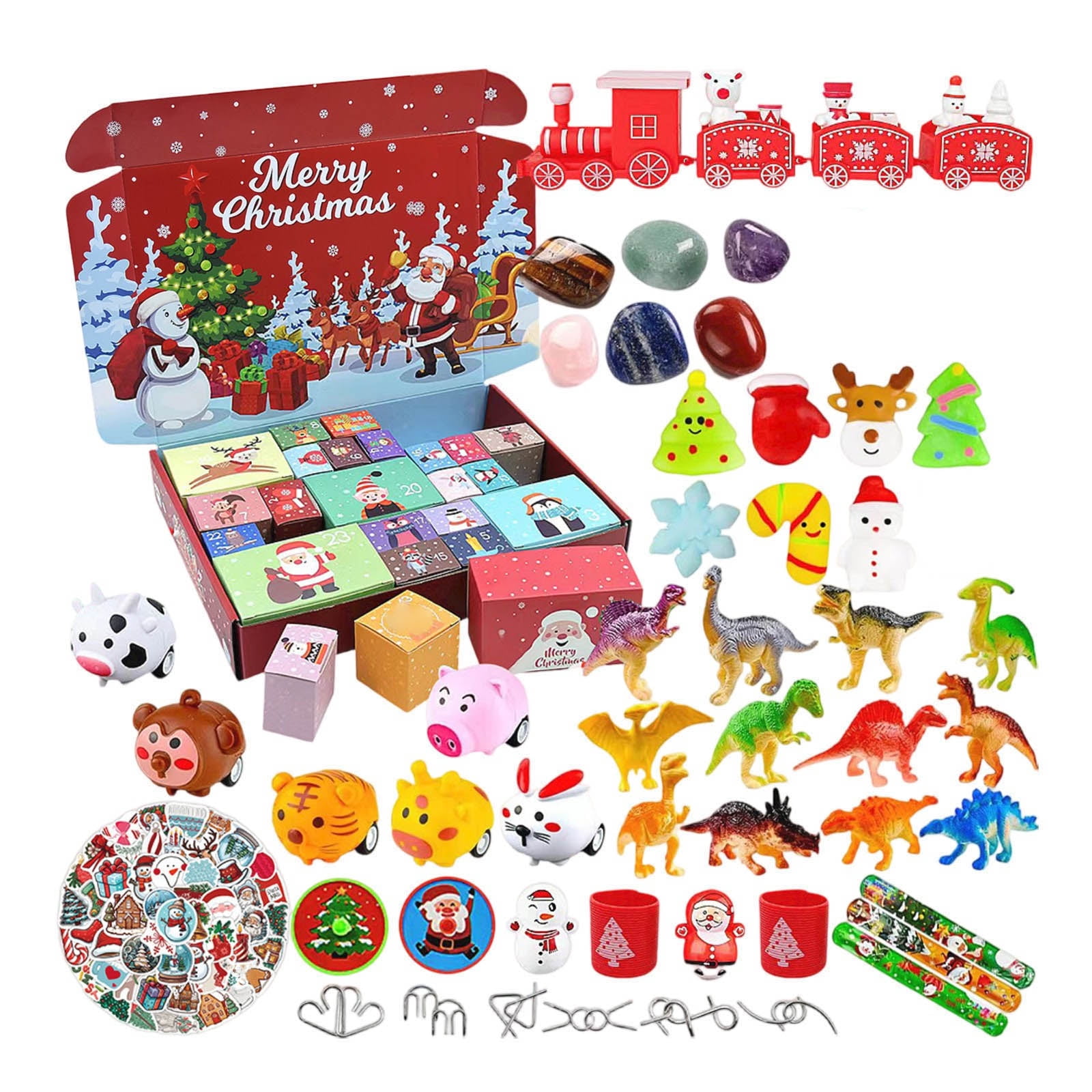 24 Days Christmas Advent Calendar with Toy Blind Boxes, Assorted Mini ...