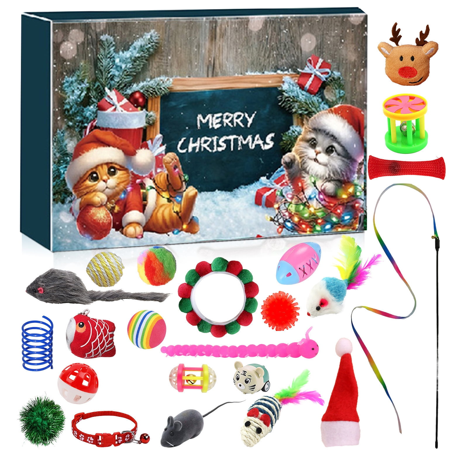 24 Days Christmas Countdown Calendar - Cat Advent Calendar - with ...
