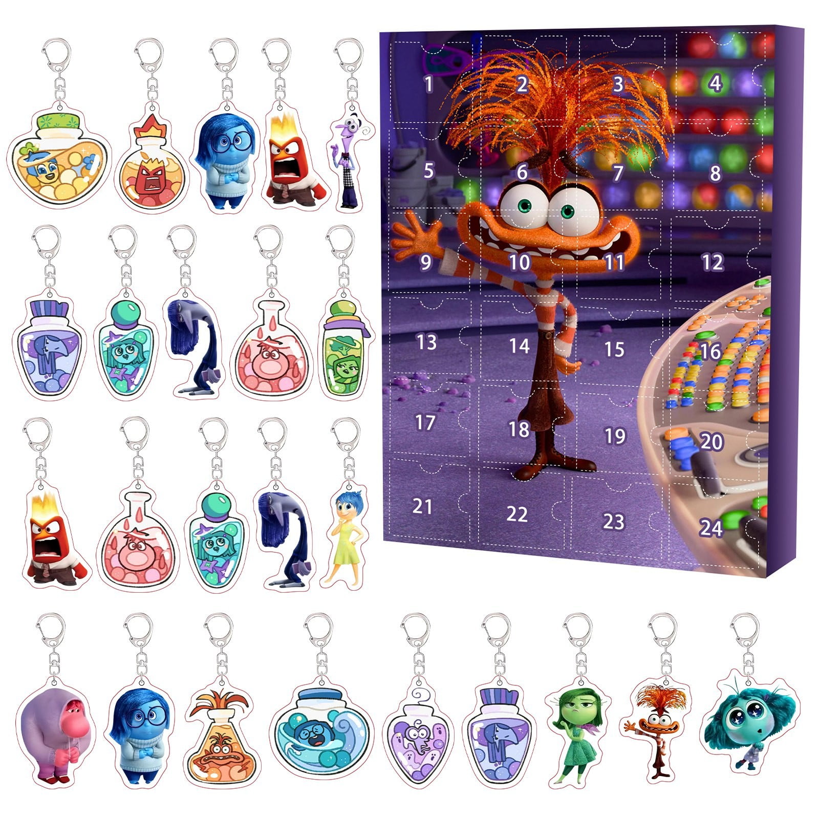 24 Days Of Inside Out Cartoon Pendant Advent Calendar,Unique 24 Days Of ...