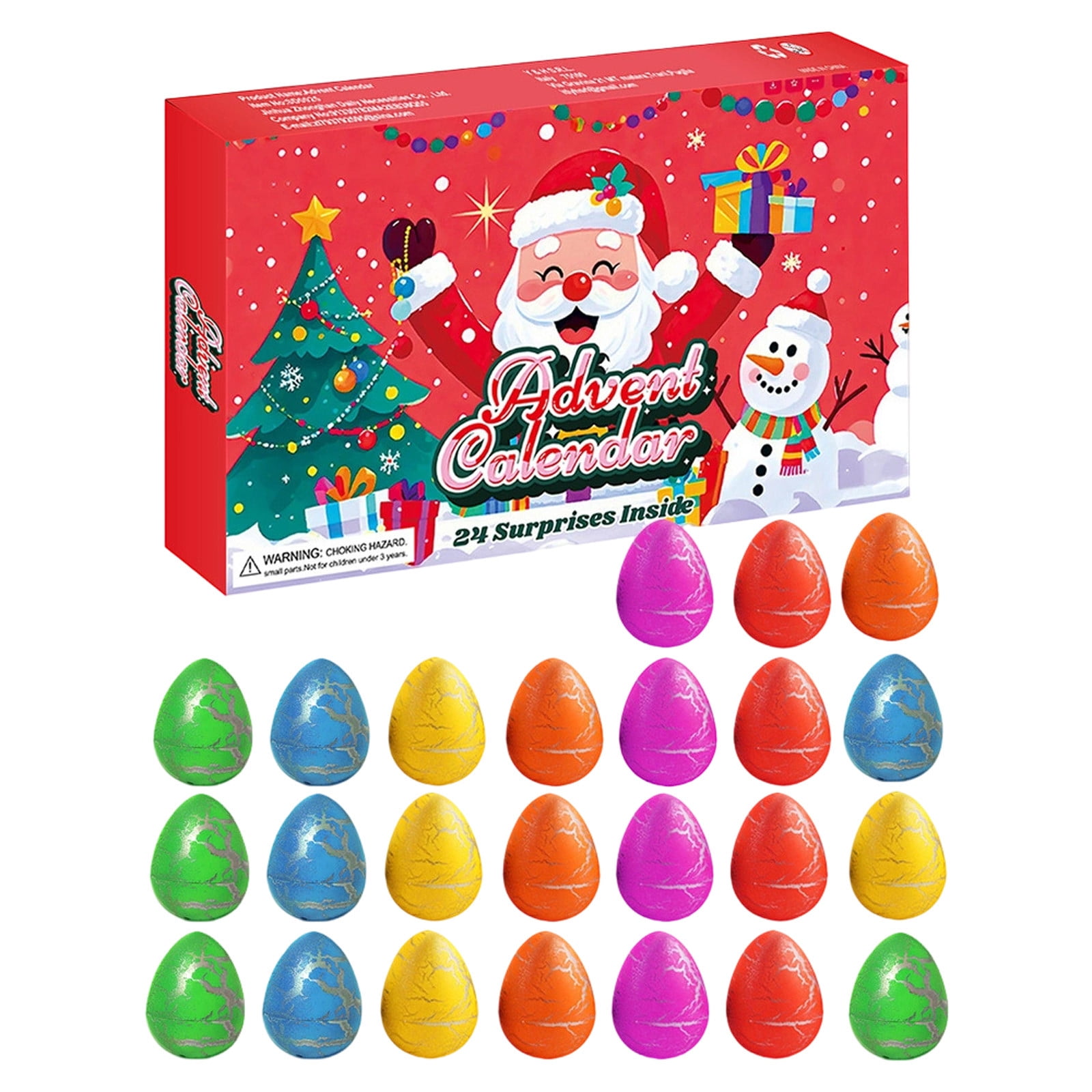 24 Days Surprise Egg Countdown Christmas Dino Egg Christmas Countdown Calendar Dinosaur Egg ...