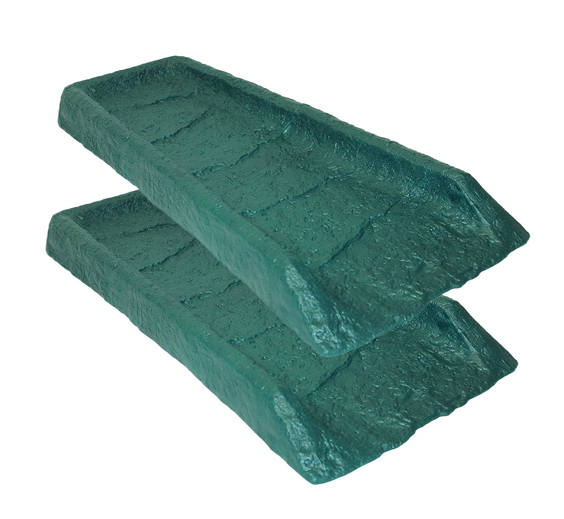 24" Decorative Resin Downspout Rain Splash Block with Stone Texture 2pk ...