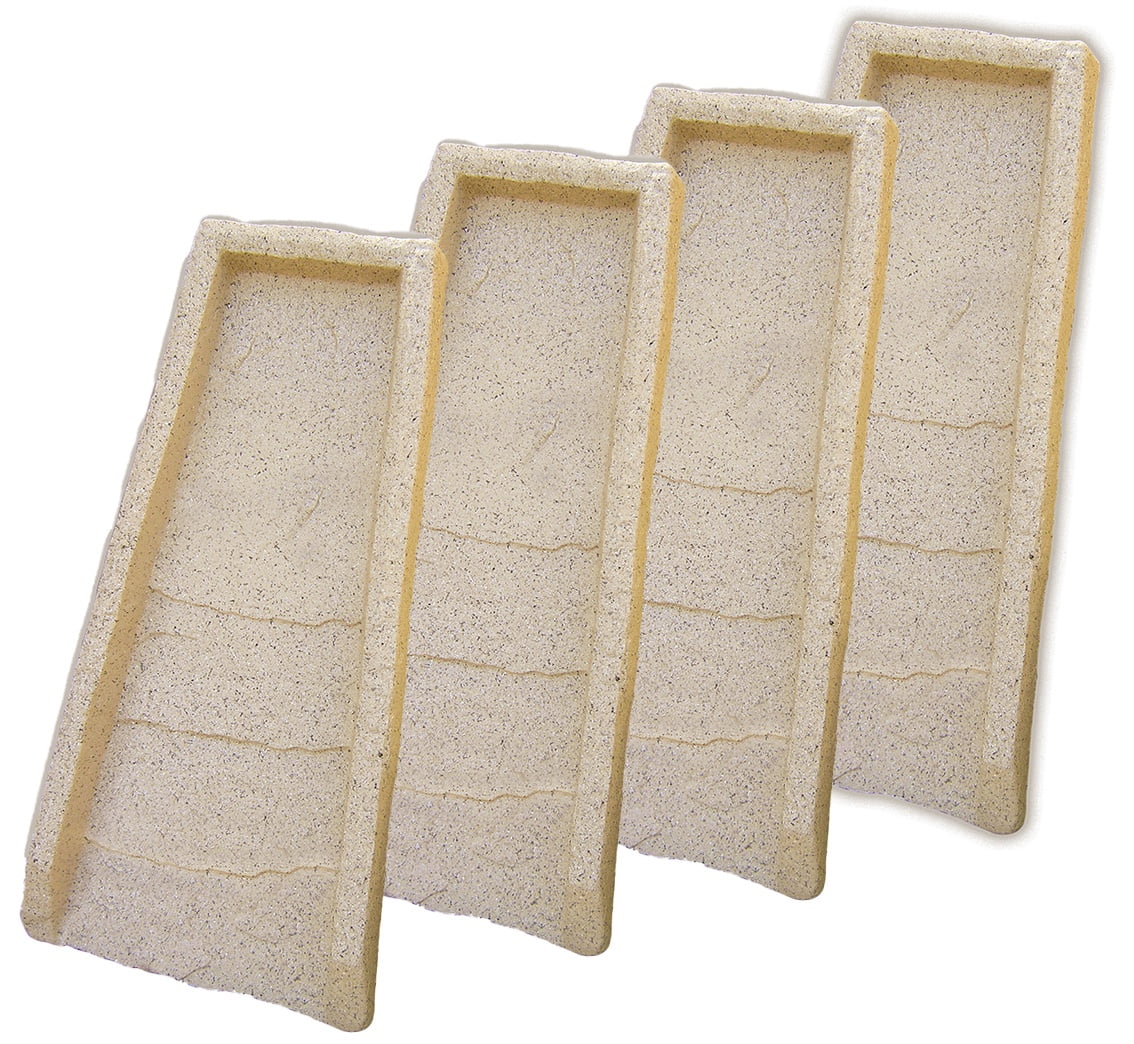 24" Decorative Resin Downspout Rain Splash Block with Stone Texture 4pk ...