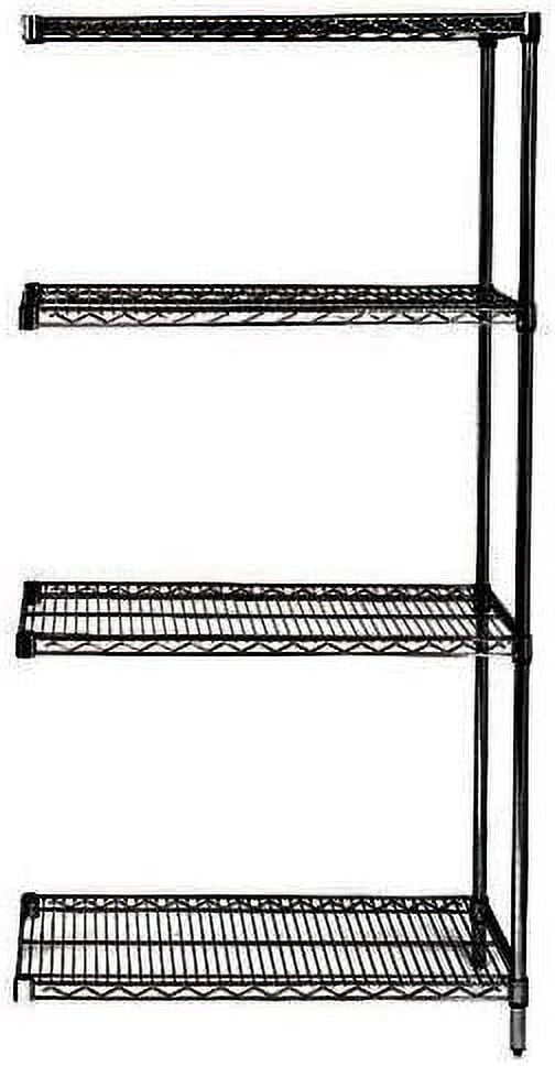 24" Deep x 24" Wide x 74" High 4 Tier Black Add-On Shelving Unit ...