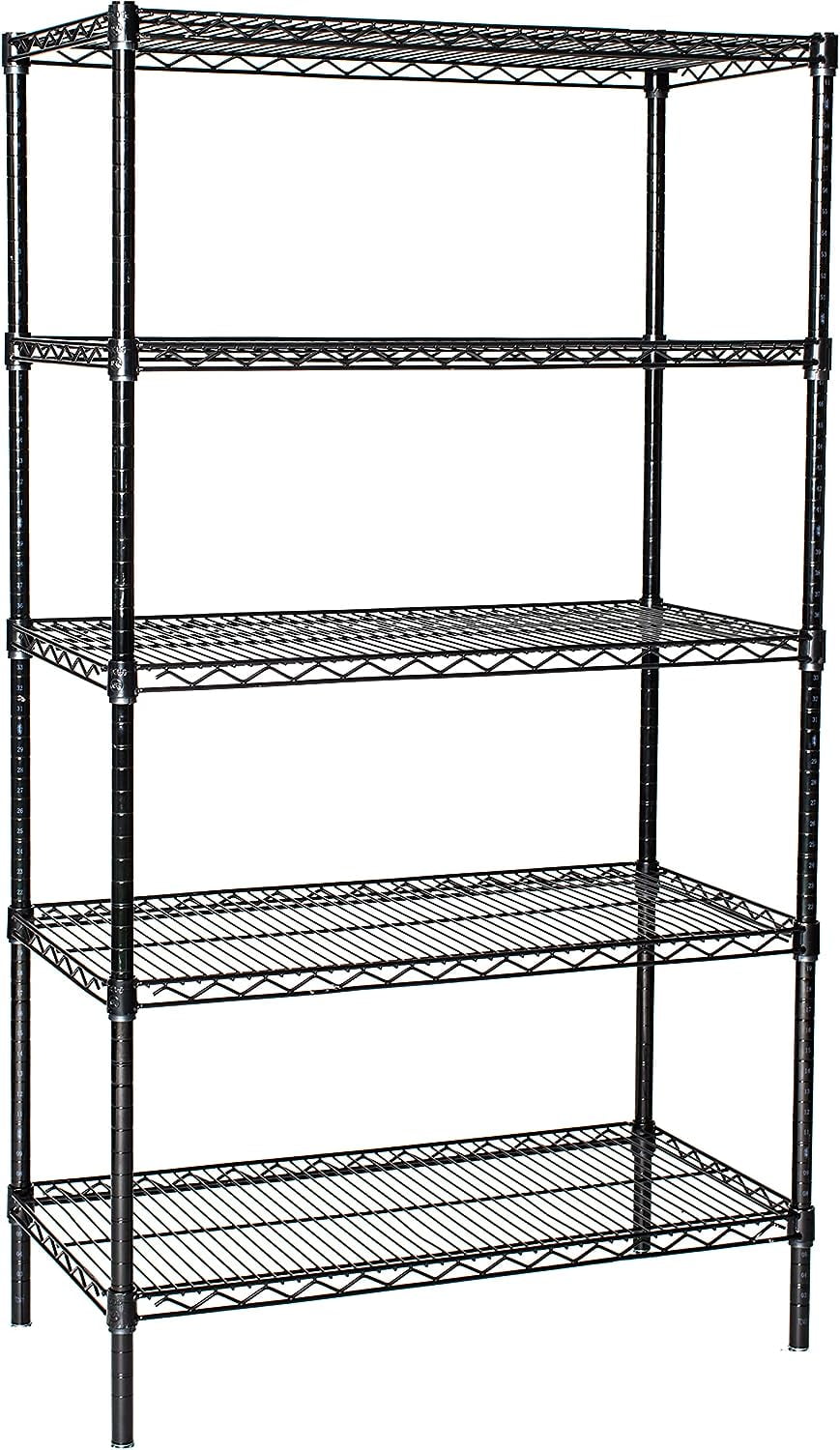 24" Deep x 24" Wide x 80" High 5 Tier Black Starter Shelving Unit ...
