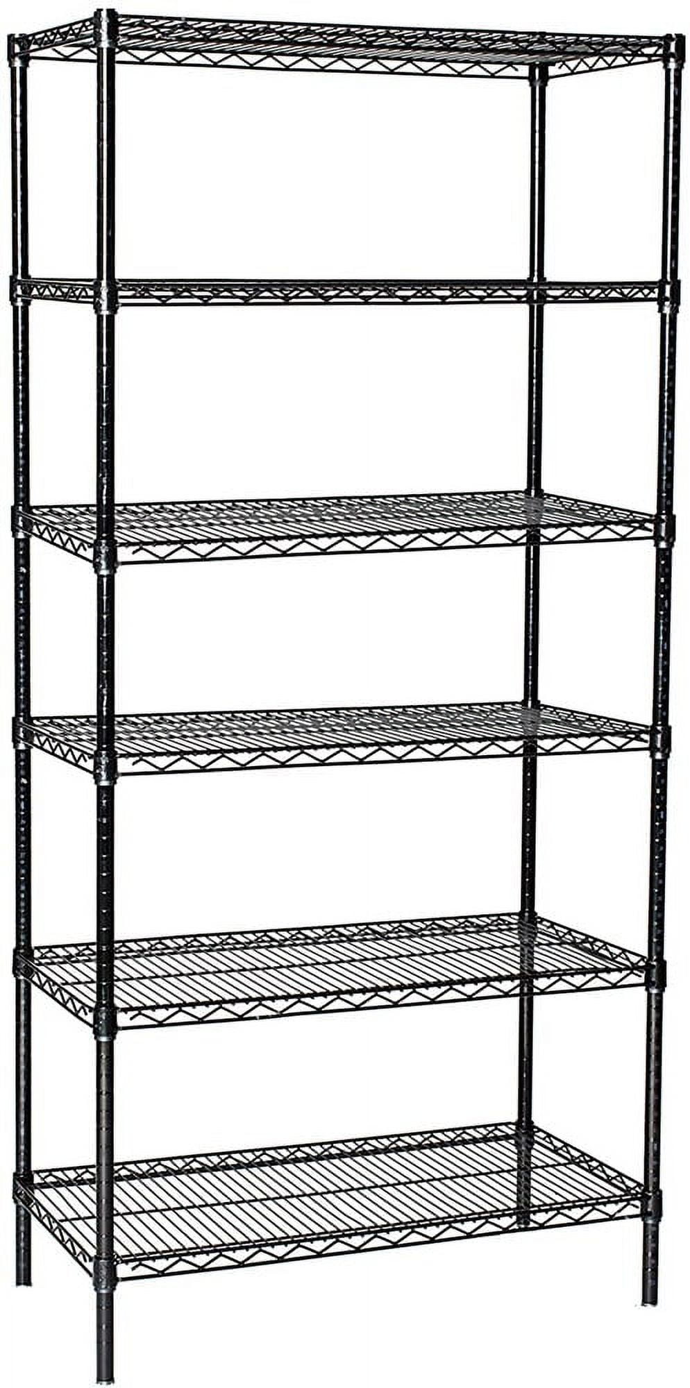 24" Deep x 30" Wide x 80" High 6 Tier Black Starter Shelving Unit ...