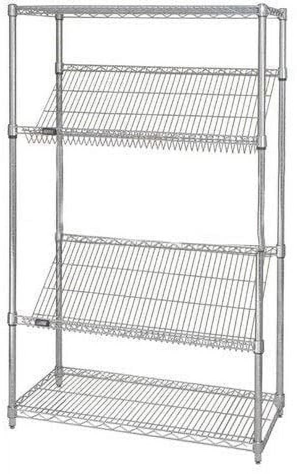 24" Deep x 36" Wide x 54" High 4 Tier Slanted Wire Shelf Starter ...