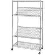 18" Deep x 36" Wide x 63" High 6 Tier Black Slanted Wire Shelf Starter ...