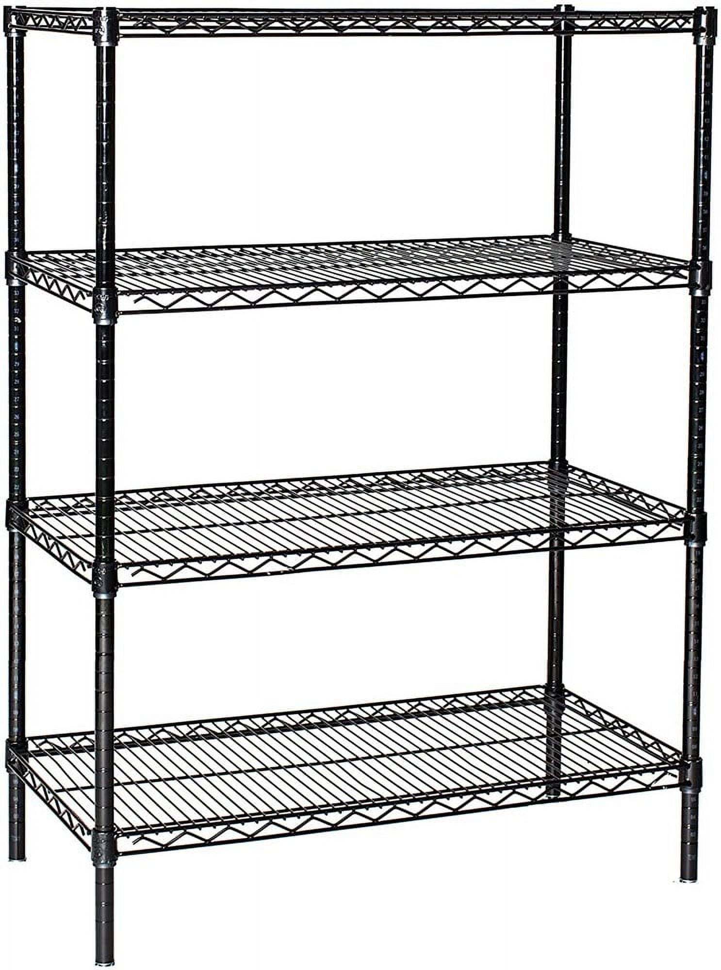 24" Deep x 48" Wide x 80" High 4 Tier Black Starter Shelving Unit ...