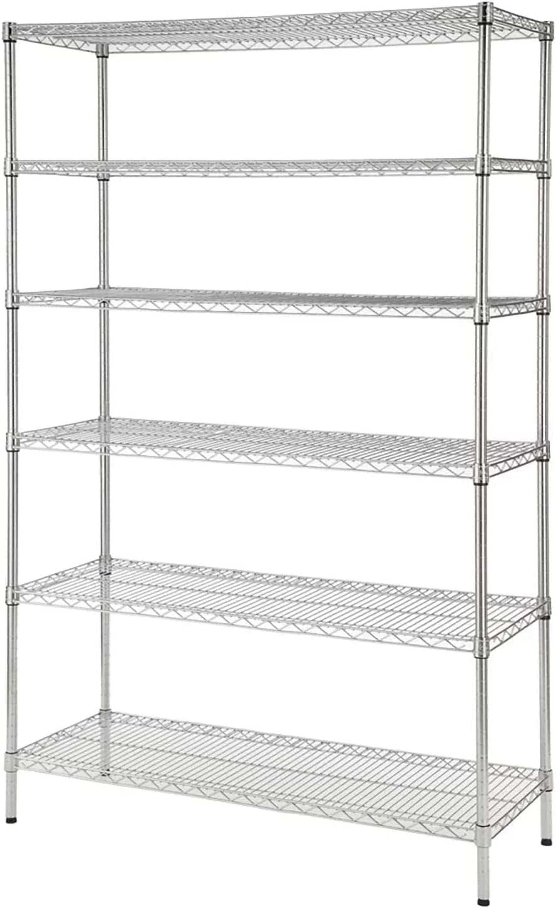 24" Deep x 60" Wide x 74" High 6 Tier Chrome Wire Shelving Kit | NSF ...