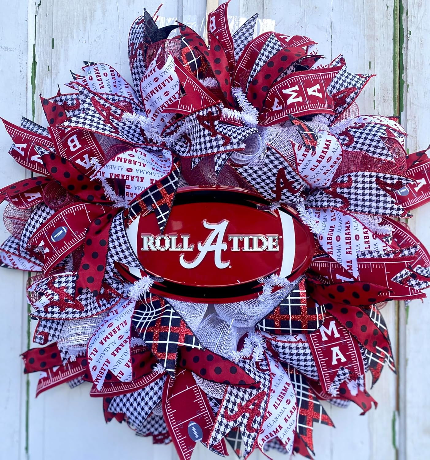 24" Diameter Round University of Alabama Football Wreath, Ribbon and ...