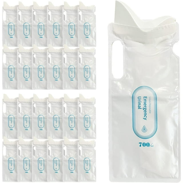 24-pack Disposable Urine Bags, 700ml Travel Pee Bags for Men, Women ...