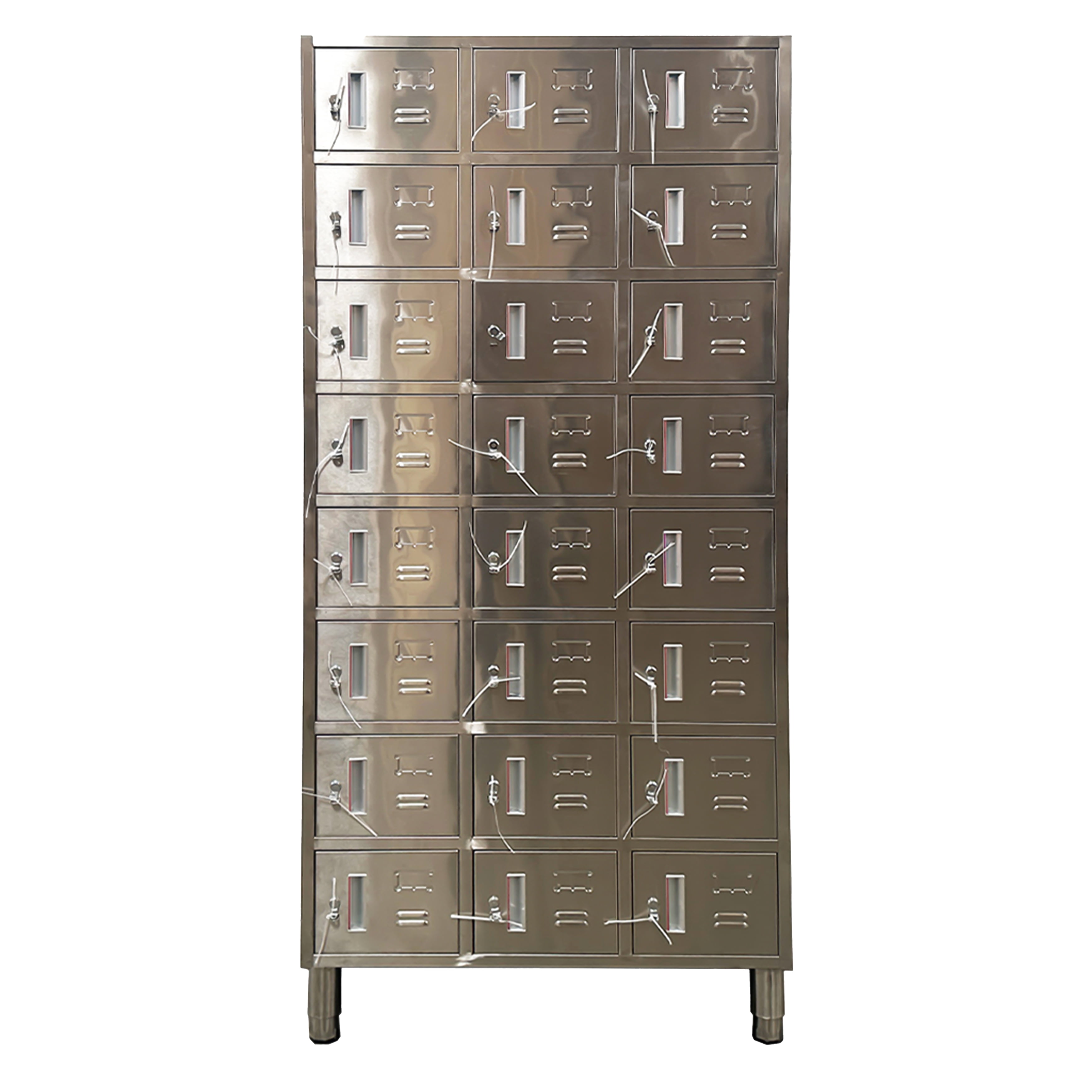 24 Door 8-Tier Stainless Steel Lockers Cabinet Assembled, Storage ...