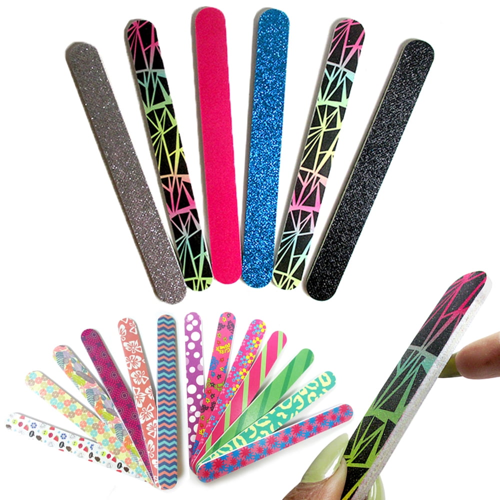 24 Double Sided Nail File Emery Board Manicure Pedicure Assorted Gift ...
