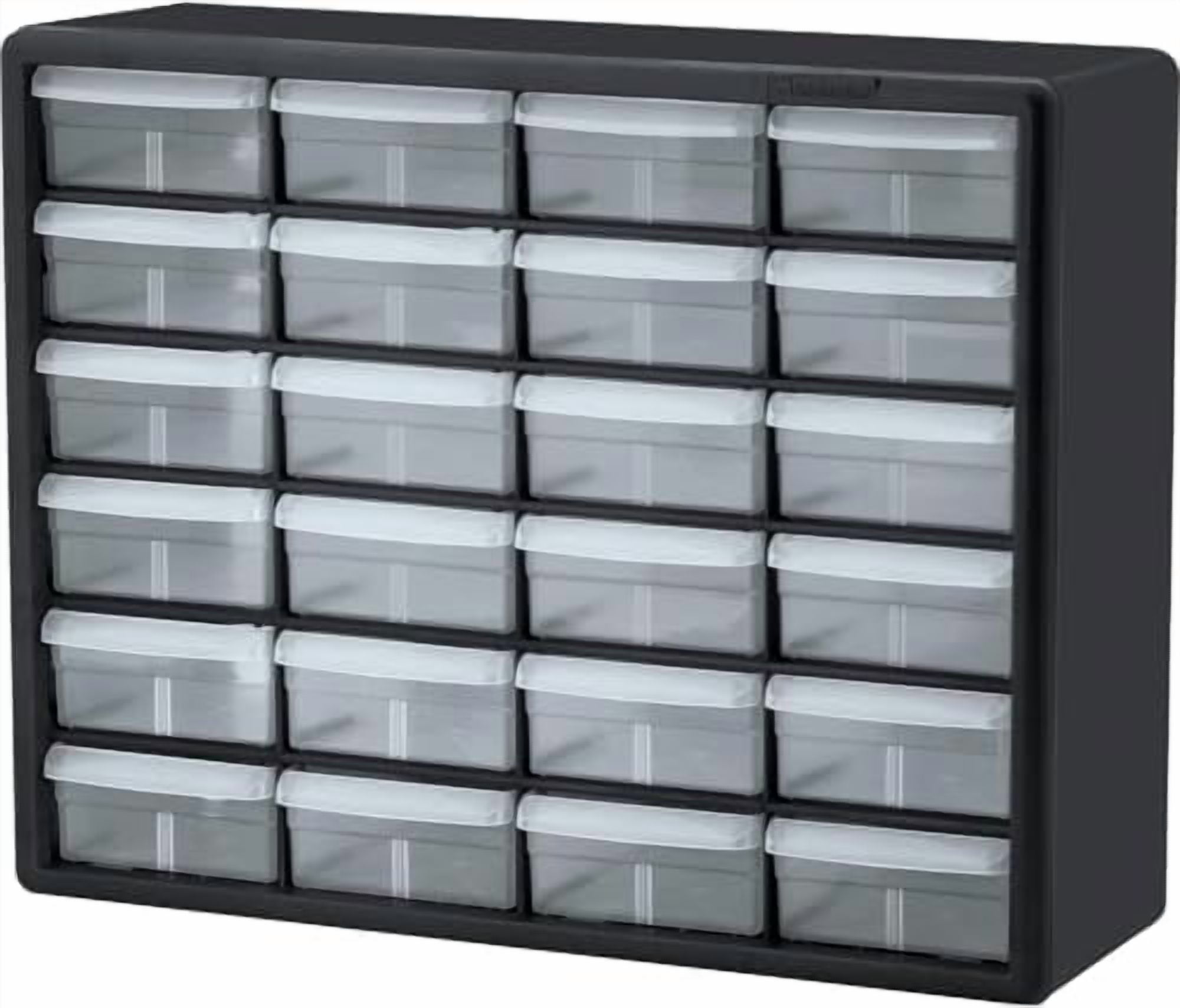 24-Drawer Plastic Drawer Storage Cabinet for Garage Organization, Bead ...