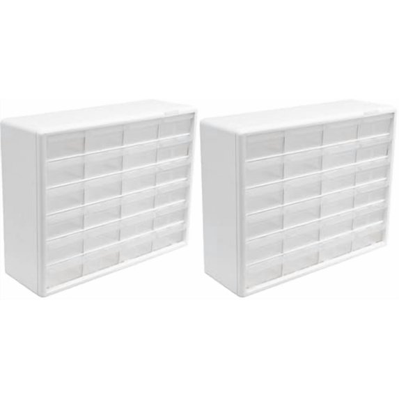 24-Drawer Plastic Drawer Storage Cabinet for Garage Organization, Bead ...