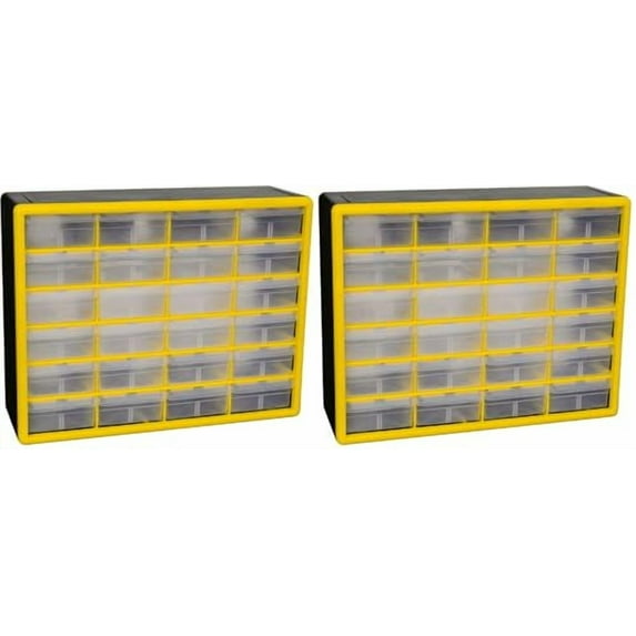 24-Drawer Plastic Drawer Storage Cabinet for Garage Organization, Bead ...