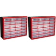 24-Drawer Plastic Drawer Storage Cabinet for Garage Organization, Bead ...