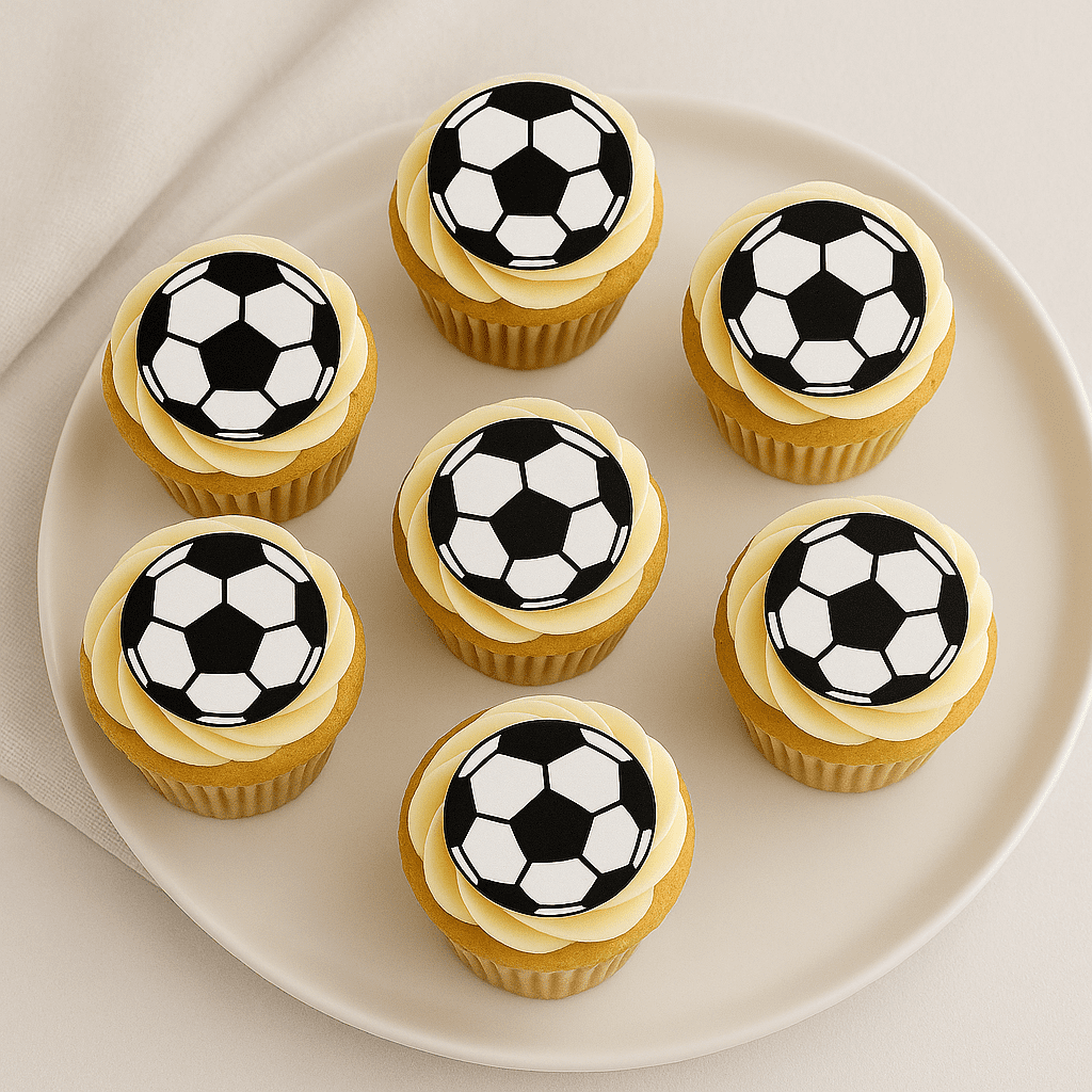 24 Edible Soccer Ball Cupcake Toppers – 1.5 Inch Uncut Wafer Paper ...