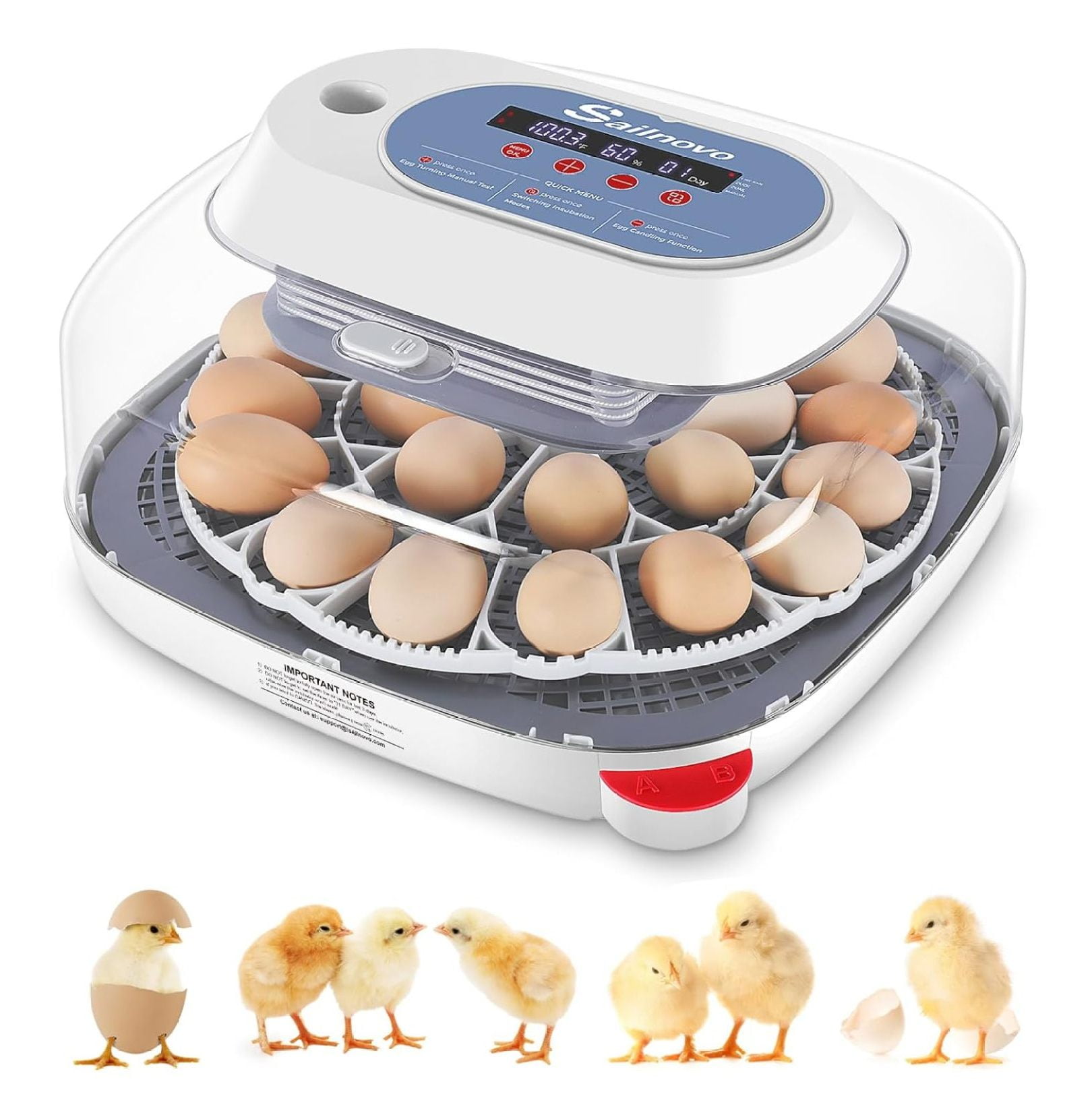 24 Eggs Incubators for Chicken Eggs with 4 Modes, 360° View Egg ...