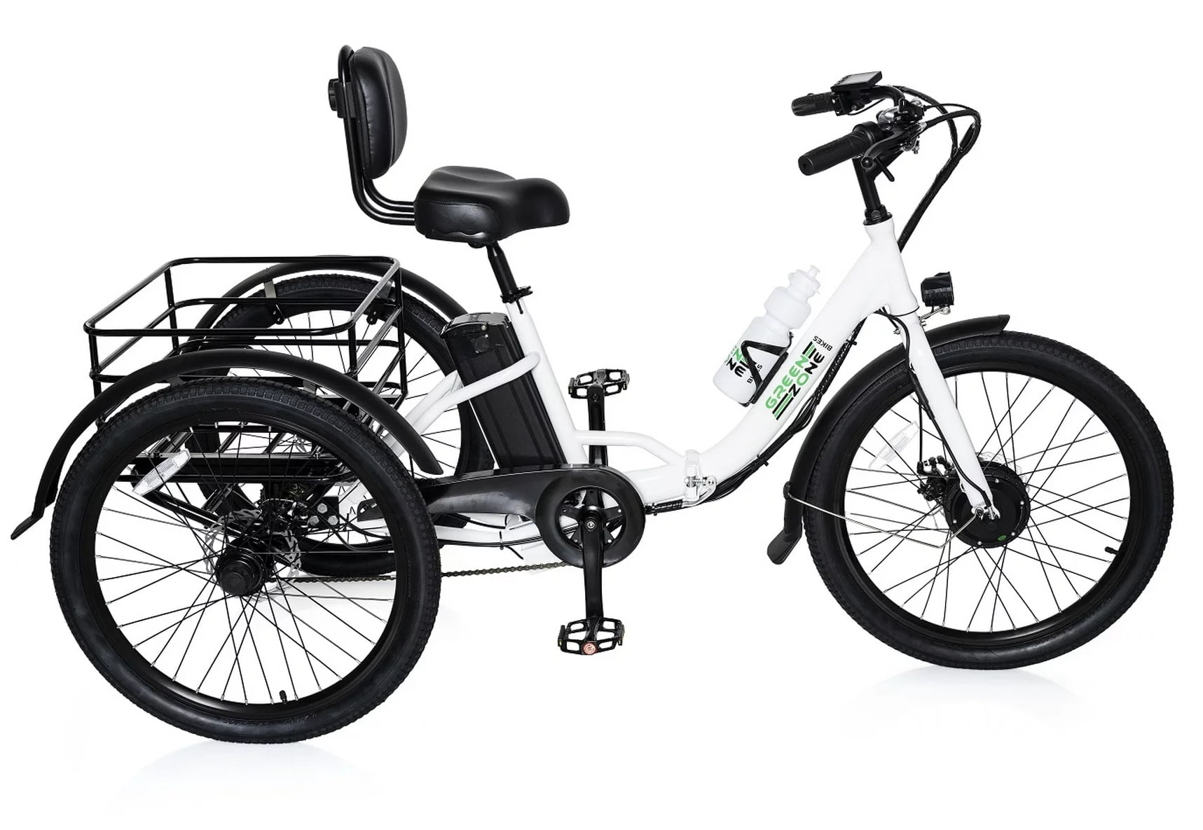 "Green Zone 24"" Electric Trike for Adults & Seniors, 7-Speed, 3 Wheels ...