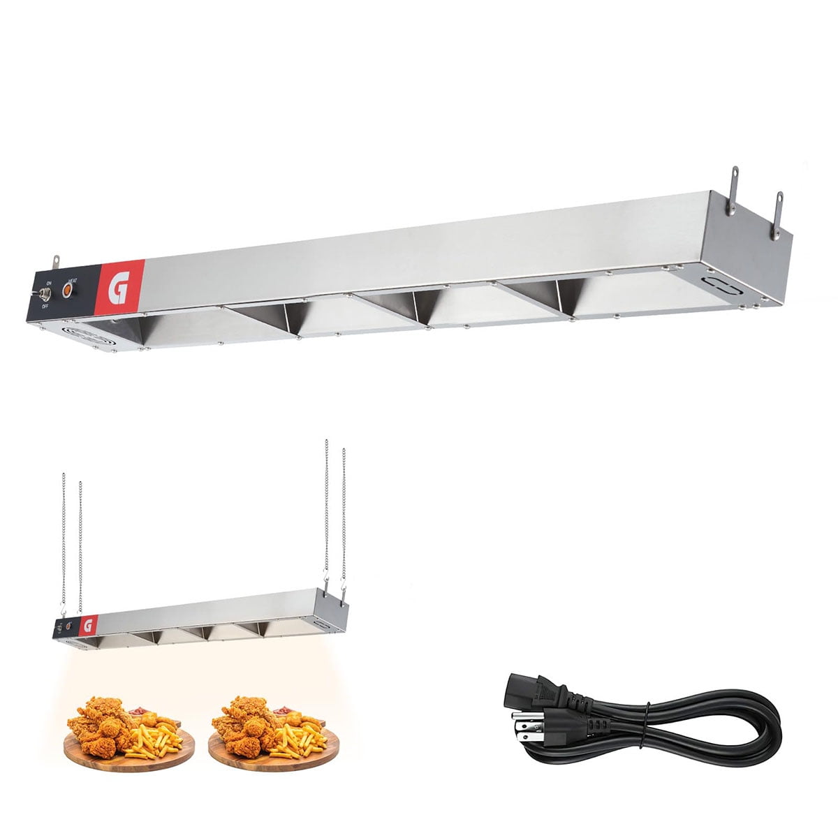 24" Electric Strip Heater, Food Heat Lamp Overhead Food Warmer ...