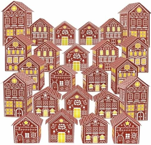 24 Empty Advent Calendar Boxes to Fill Gingerbread House Christmas ...