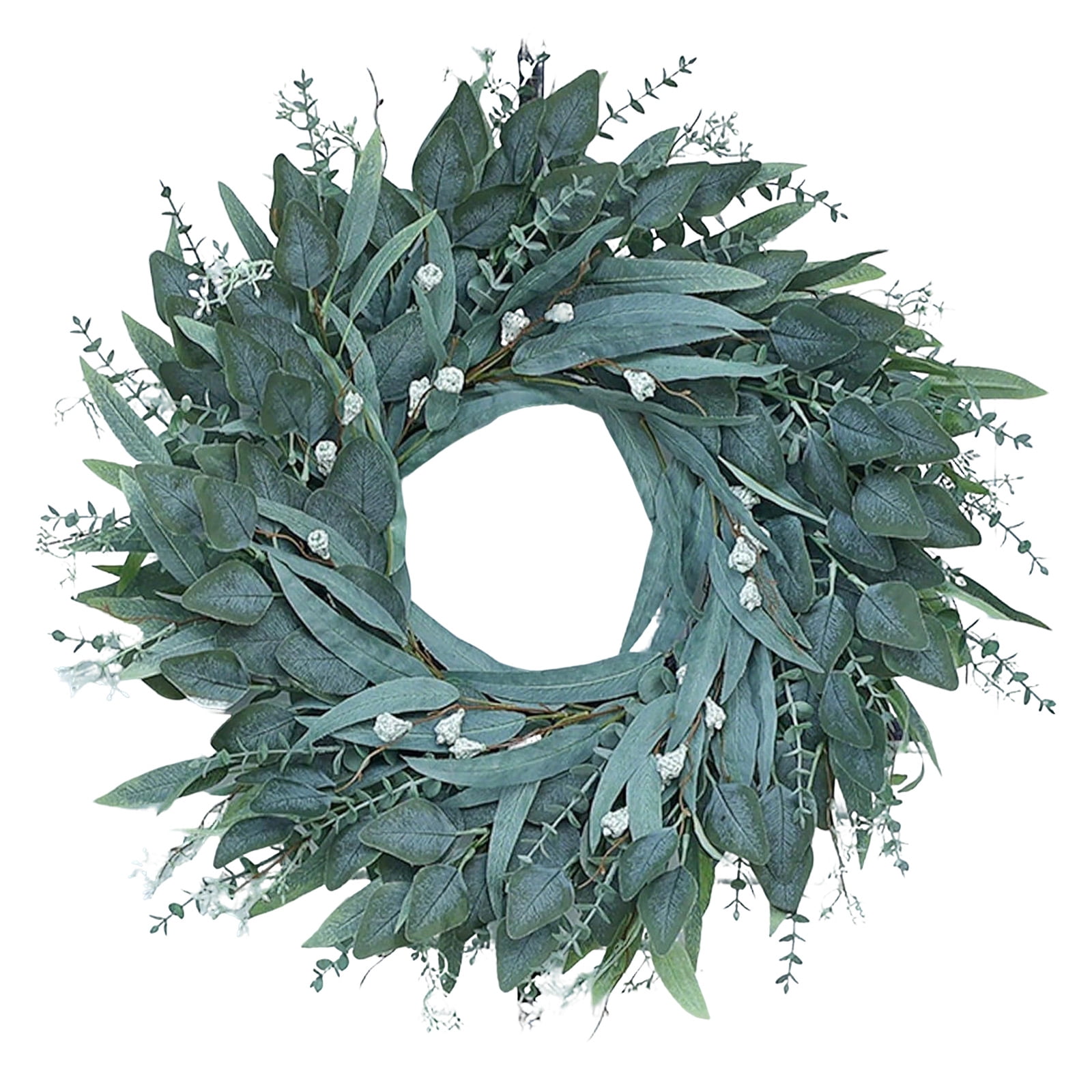 24" Eucalyptus Wreath for Front Door - Large Artificial Greenery Outdoor Wreath for Porch ...