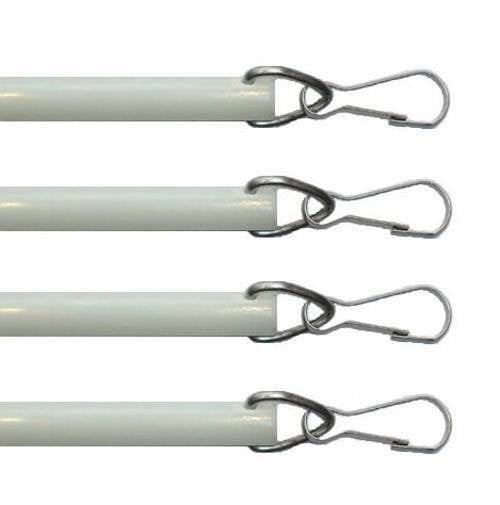 24" FIBERGLASS DRAPERY BATONS with Stainless Steel Hooks (4-pack ...