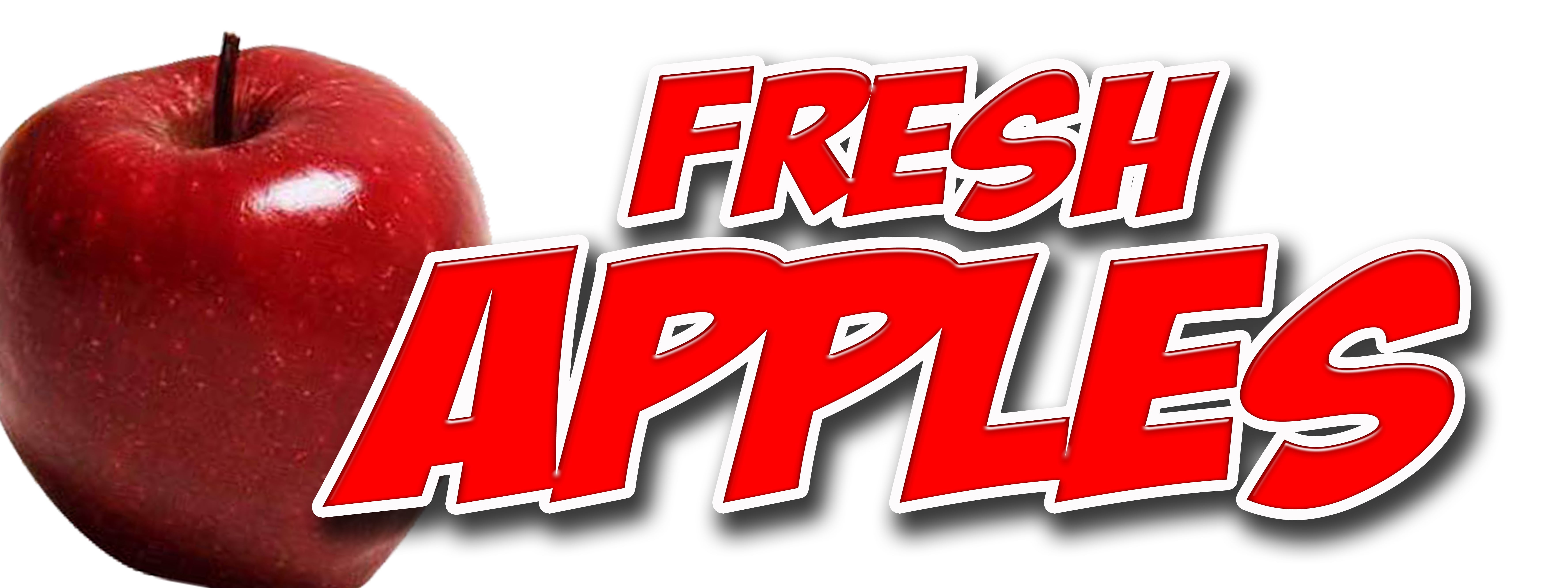 24" FRESH APPLES DECAL sticker apple fruit stand cart - Walmart.com