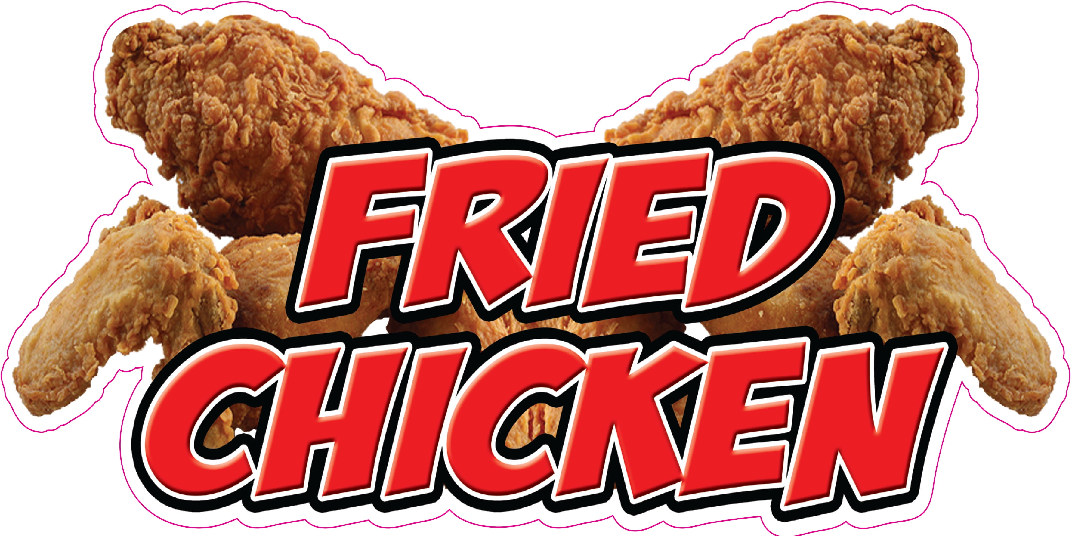 24" FRIED CHICKEN DECAL sticker restaurant stand - Walmart.com