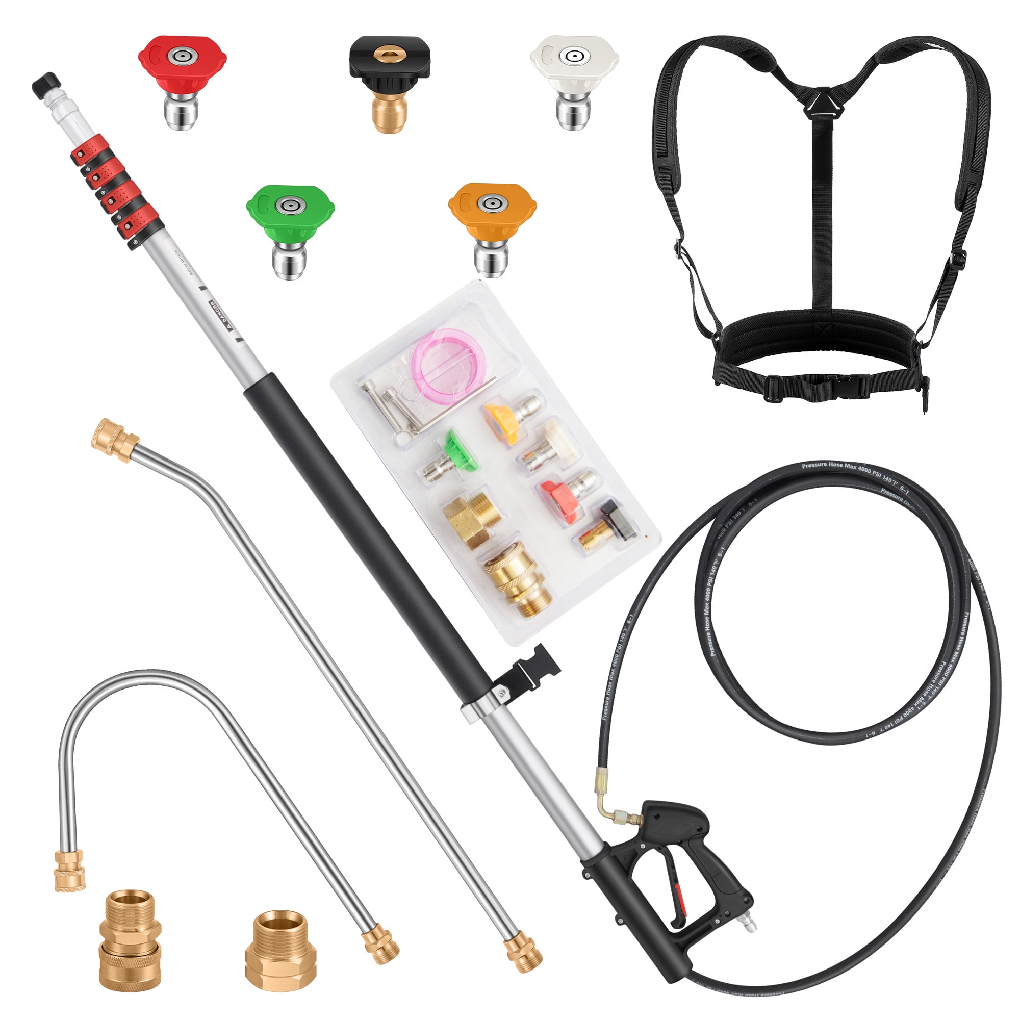 24 FT Gutter Cleaning Tools from The Ground - Telescoping Pressure ...