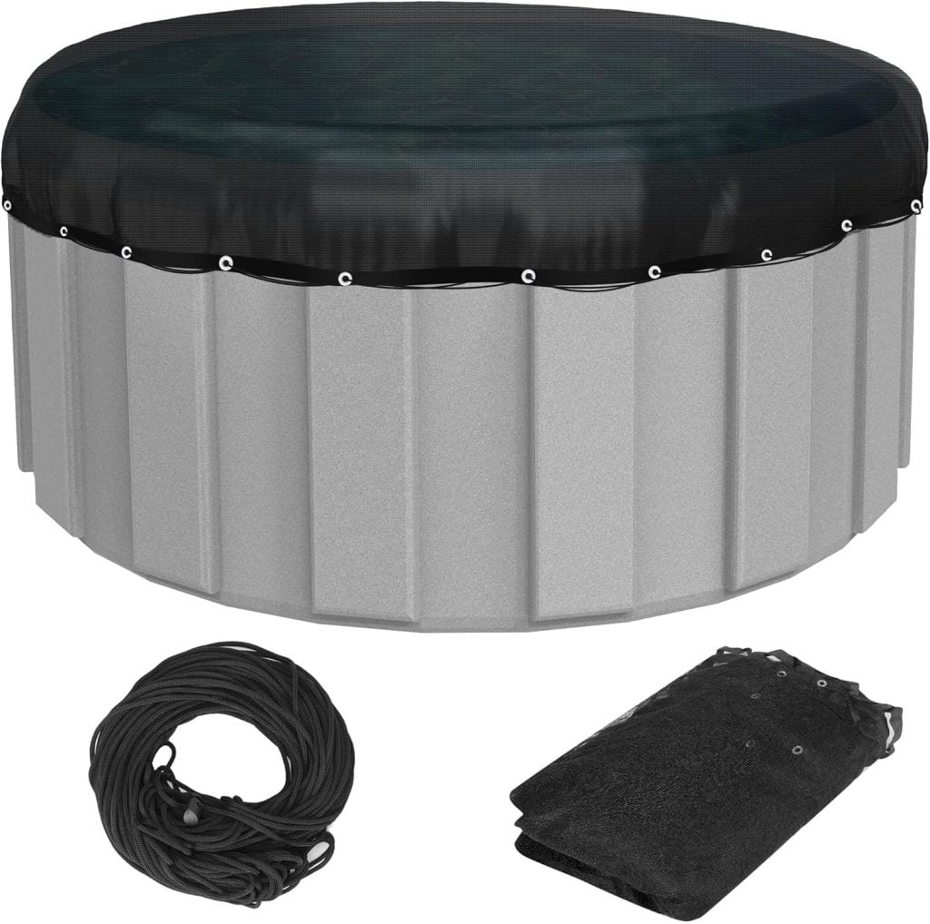 24 FT Pool Leaf Net Cover, Winter Pool Cover Round,Durable Black ...