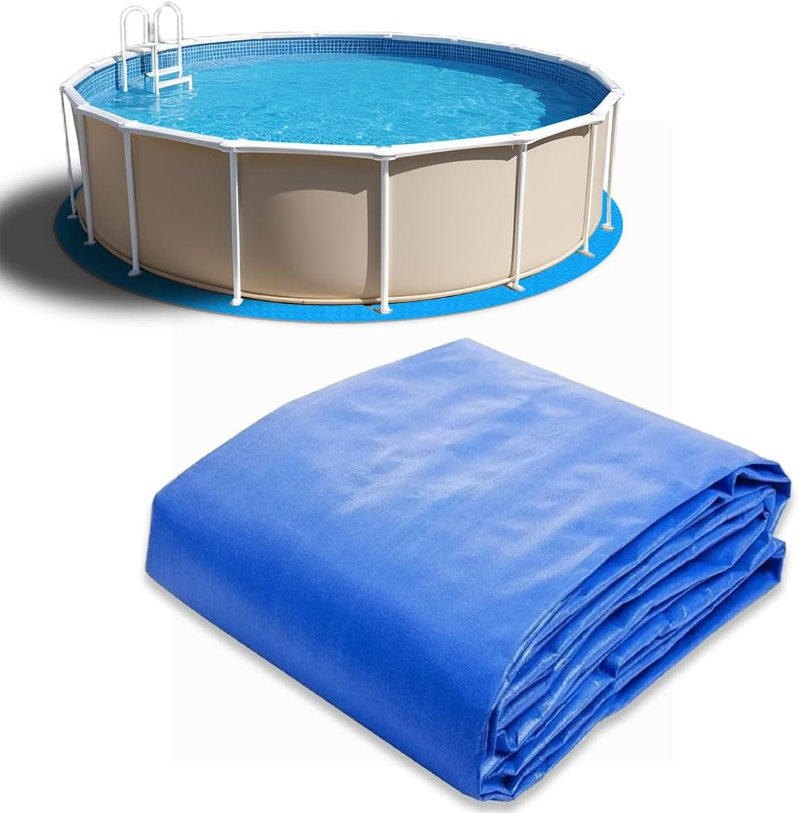 24 FT Round Pool Liner Pad for Above Ground Pools, Outdoor Mat ...