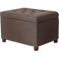24'' Fabric Ottoman with Storage Rectangle Foot Rest Ottomans Stool for ...