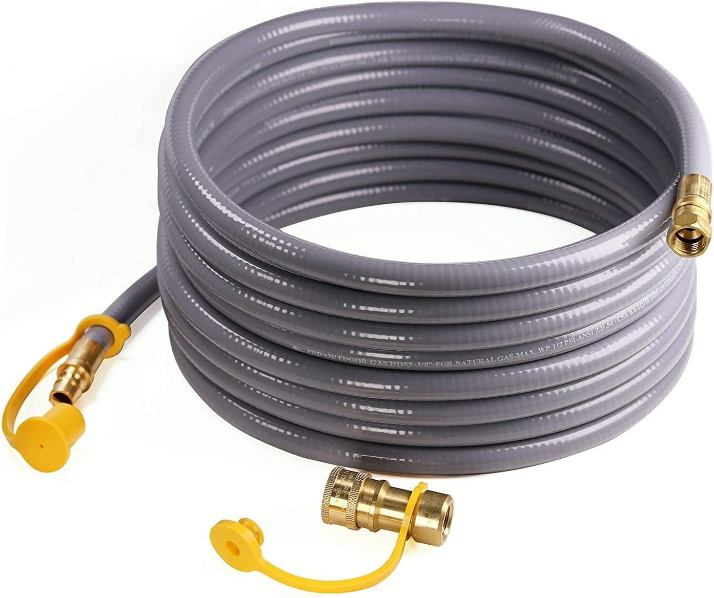 24 Feet 3/8" ID Natural Gas Hose, Low Pressure LPG Hose with Quick ...