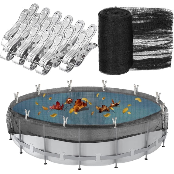 24 Feet Round Leaf Net Cover for Above Ground Pool, Winter Cover Mesh ...