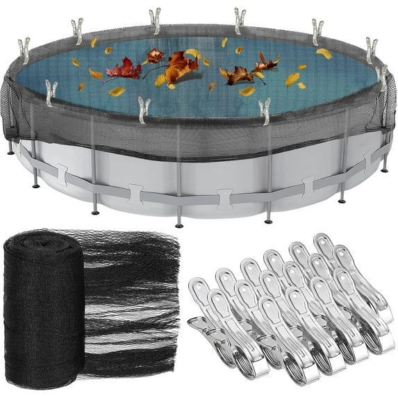 24 Feet Round Leaf Net Cover for Above Ground Pool, Winter Cover Mesh ...