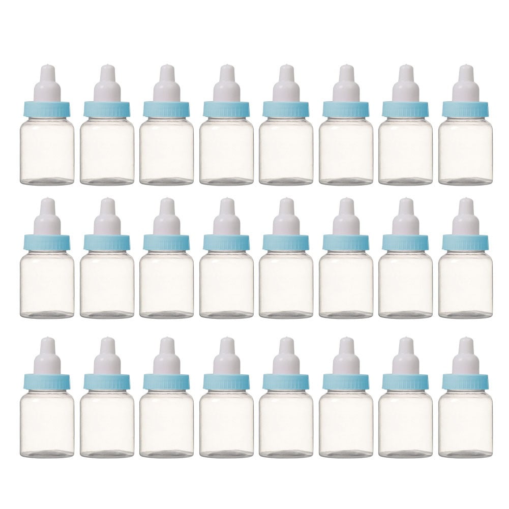 24 Fillable Bottle Baby Shower Favor Prize Candy Container Blue Pink ...